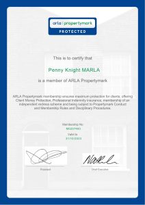 ARLA Propertymark certificate – Knights Property Management